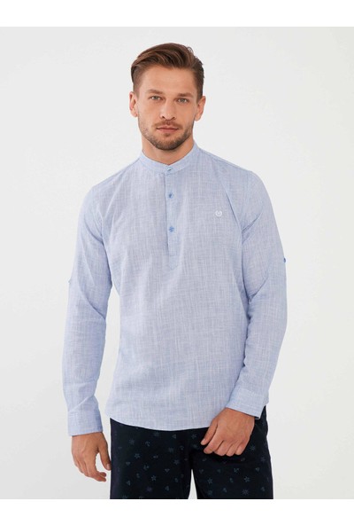 Xint Hakim Yaka Pamuklu Slim Fit Gömlek