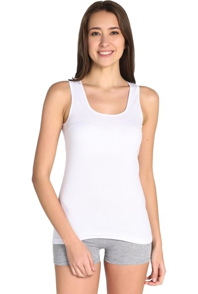 Tutku 0136 6'lı paket Pamuk Ribana Geniş Askılı Kadın Atlet