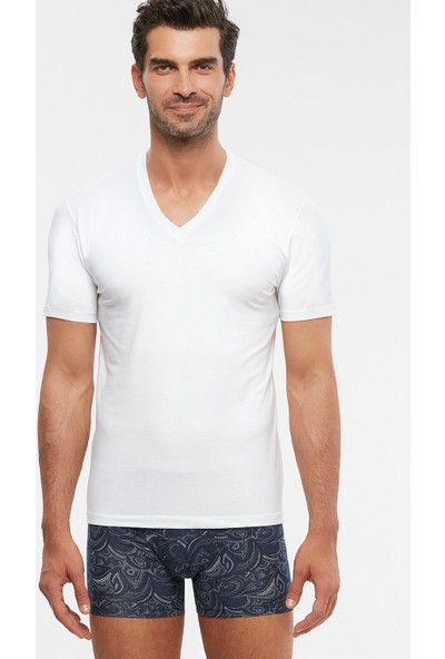 Kom Erkek Penye Likra Compact V-Yaka Antonio T-Shirt Atlet 2 Li Kom Erkek Penye Likra Compact V-Yaka Antonio T-Shirt Atlet 2 Li