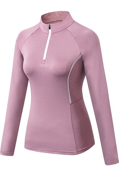 Buyfun Kadın Sporstwear Yoga Kazak Yaka Uzun Kollu