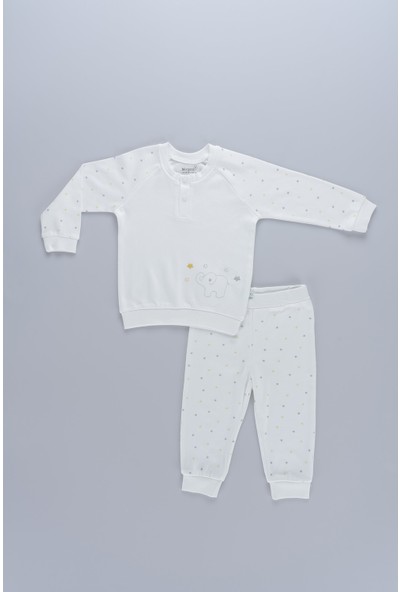 Markosin Fil Desenli Unisex Bebek 2li Organik Takım 59527