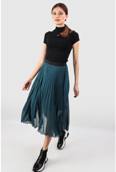 Alexander Gardi Piliseli Şifon Etek Yeşil (B20-Etk01)