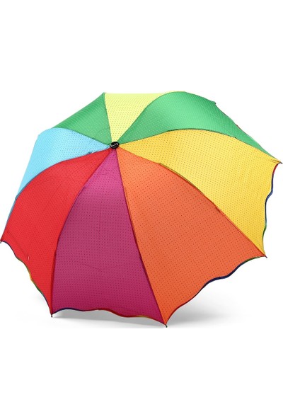 Marlux Konsept Gökkuşağı Üzeri Puantiyeli Kadın Şemsiye