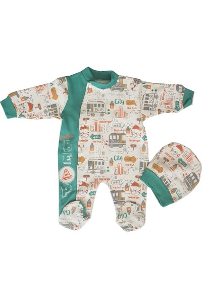 Kırmızı Leylek Beap Baskılı Erkek Bebek Tulum 291774