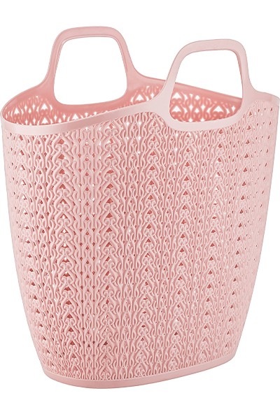 Cabarre Örgü Desenli Plastik Çok Amaçlı Plaj Market Pazar Çantası 45X37X16 cm