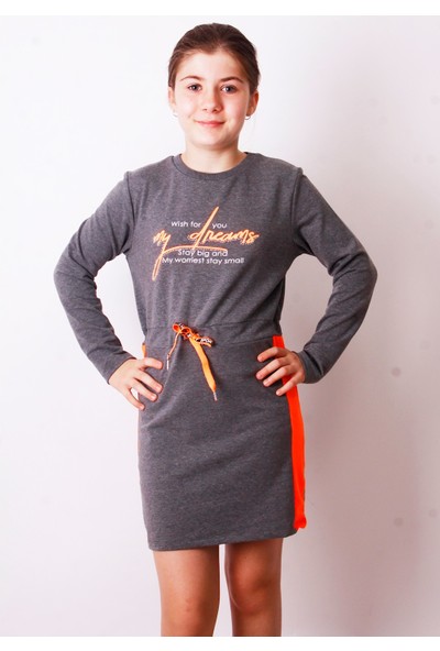 Toontoy Kız Çocuk My Dreams Baskılı Elbise