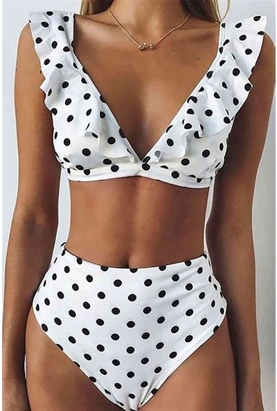 Angelsin Puantiyeli Bikini Takım Beyaz Angelsin Puantiyeli Bikini Takım Beyaz