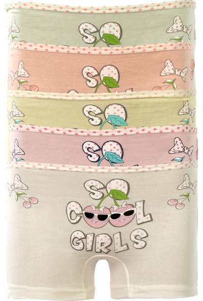 Nicoletta Çok Renkli Kız Çocuk Boxer 5'li Paket