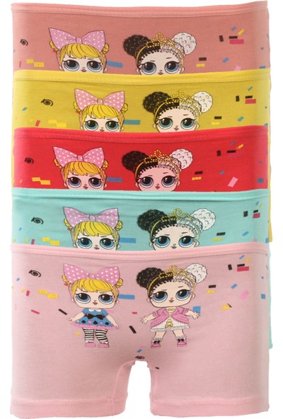 Nicoletta Çok Renkli Kız Çocuk Boxer 5'li Paket