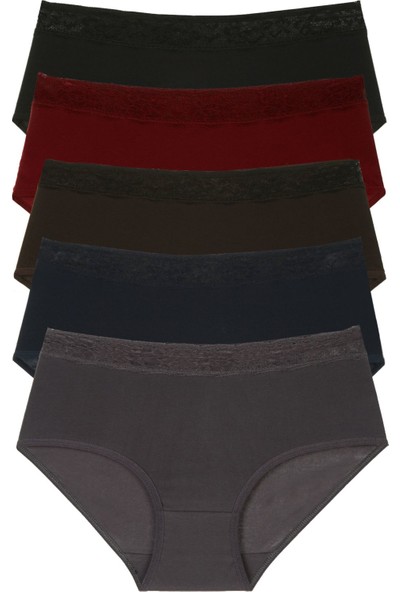 Nicoletta Yeşil Kadın Külot Büyük Beden 5'li Paket Nicoletta Yeşil Kadın Külot Büyük Beden 5'li Paket