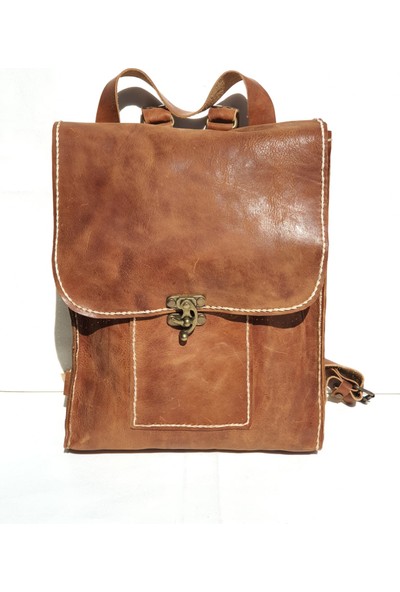 Semiramis El Yapımı Deri Vintage Sırt Çantası