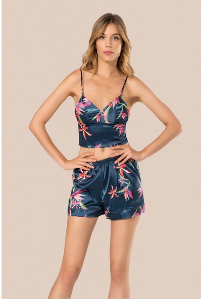 Moongirl Kadın Saten Şortlu Pijama Takım