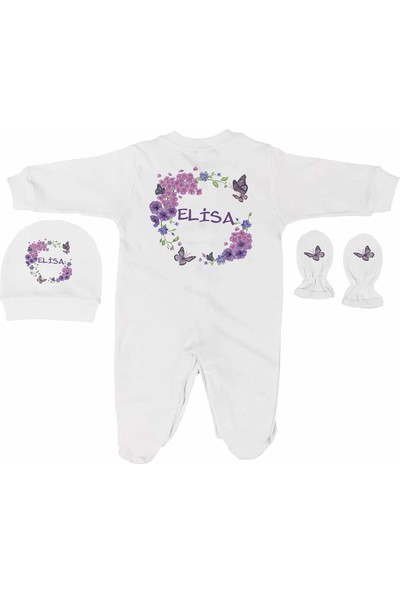 Elis Bebe İsme Özel Baskılı Tulum Takımı