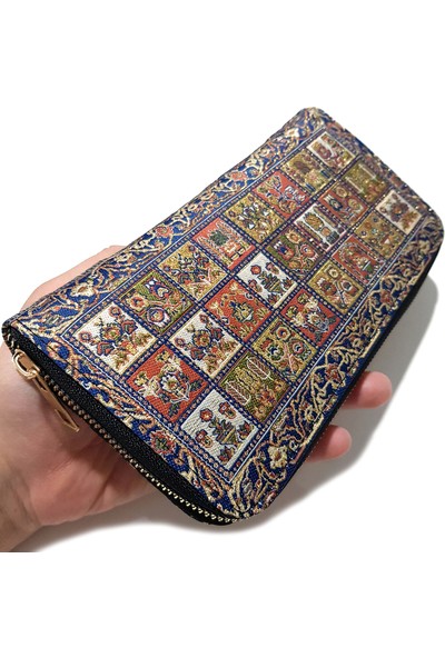 Bahar Oya Kilim Desenli Fermuarlı Bayan Cüzdan - Kartlık - Model : 20025 Bahar Oya Kilim Desenli Fermuarlı Bayan Cüzdan - Kartlık - Model : 20025