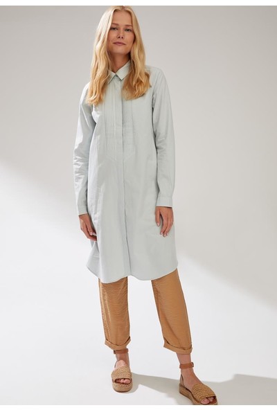 Defacto Çizgili Dokuma Poplin Gömlek Tunik R2806AZ20SM