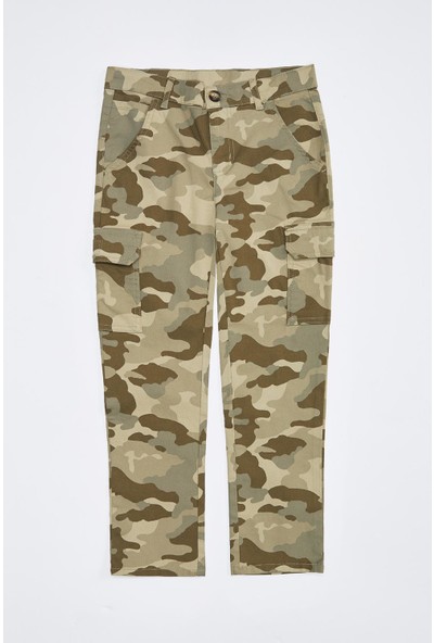 DeFacto Erkek Çocuk Kamuflaj Desenli Dokuma Kargo Pantolon M4710A620AU