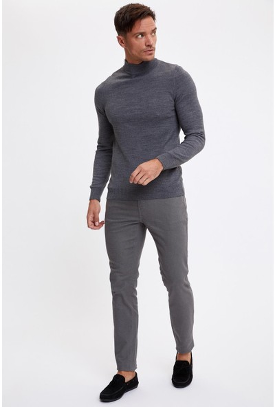 DeFacto Slim Fit Yün Görünümlü Esnek Pantolon R7382AZ20WN