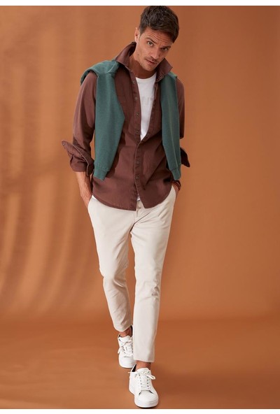 DeFacto Beli Bağcıklı Slim Fit Jogger Pantolon M7835AZ20SP
