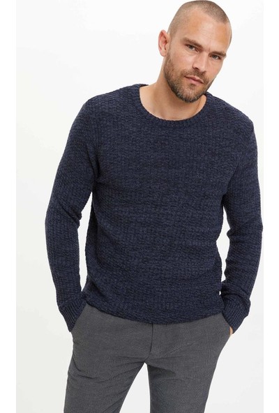 DeFacto Slim Fit Bisiklet Yaka Örme Triko Kazak R1175AZ20WN