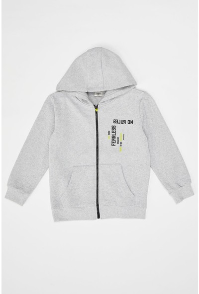 DeFacto Erkek Çocuk Baskılı Kapüşonlu İçi Yumuşak Tüylü Sweat Hırka R9812A620WN DeFacto Erkek Çocuk Baskılı Kapüşonlu İçi Yumuşak Tüylü Sweat Hırka R9812A620WN