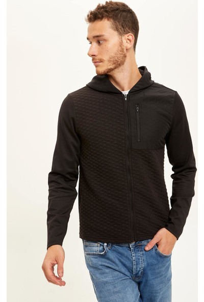 DeFacto Desenli Kapüşonlu Sporcu Sweatshirt S0635AZ20AU