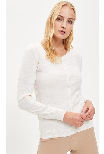 DeFacto Basic Bisiklet Yaka Triko Hırka H1645AZ20AU