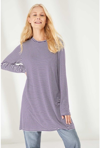 DeFacto Çizgili Uzun Kollu Relax Fit Penye Tunik N7557AZ20AU DeFacto Çizgili Uzun Kollu Relax Fit Penye Tunik N7557AZ20AU