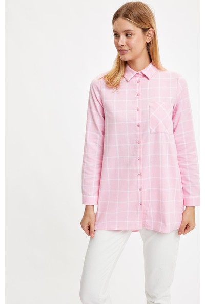 DeFacto Ekoseli Gömlek Tunik J9610AZ20AU