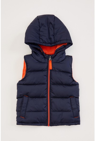 DeFacto Erkek Bebek İçi Polar Kumaş Kapüşonlu Yelek N8001A220AU