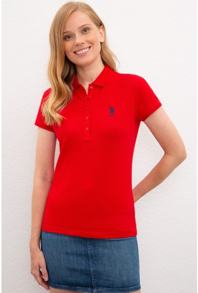 U.S. Polo Assn. Kadın Kırmızı T-Shirt Basic 50220955-VR030