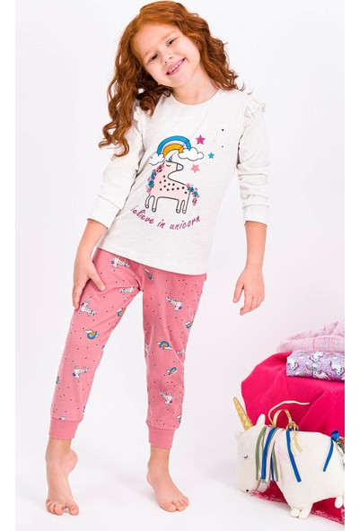 Roly Poly Believe Unicorn Kız Çocuk Pijama Takımı
