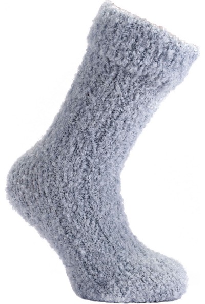 Tüter Mavi Kalın Örgü Desenli Kadın Çorabı