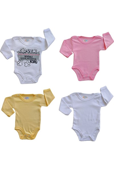 Luxeline Kız Bebek Uzun Kollu Çıtçıtlı Badi Penye Sosyal Mesafe Body Luxeline Kız Bebek Uzun Kollu Çıtçıtlı Badi Penye Sosyal Mesafe Body