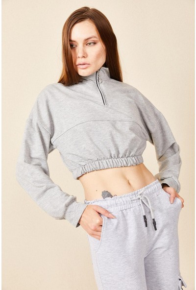 Morpile Bel Büzgülü Yarım Fermuarlı Swaet Morpile Bel Büzgülü Yarım Fermuarlı Swaet