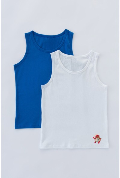 Penti Beyaz-Lacı Erkek Çocuk 2'li Atlet Penti Beyaz-Lacı Erkek Çocuk 2'li Atlet