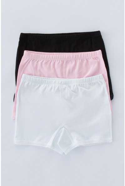 Penti Siyah Beyaz Pembe Kız Çocuk Basic 3'lü Boxer Penti Siyah Beyaz Pembe Kız Çocuk Basic 3'lü Boxer