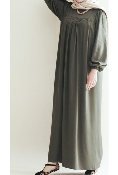 Sümeyra Küçükşahin Yeşil Robalı Elbise