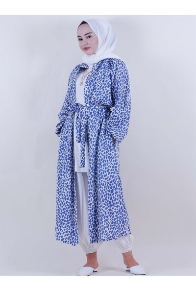 Sümeyra Küçükşahin Mavi Desenli Ceket