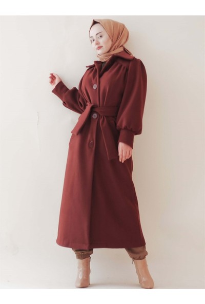 Sümeyra Küçükşahin Kahverengi Vintage Kaban