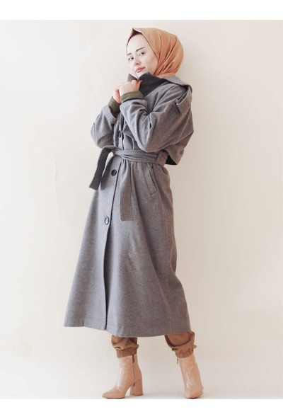 Sümeyra Küçükşahin Gri Navy Kaban