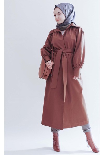 Sümeyra Küçükşahin Kahve Vintage Trenç