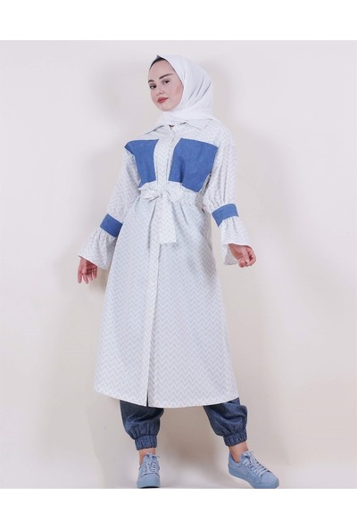 Sümeyra Küçükşahin Kot Detaylı Zikzak Gömlek