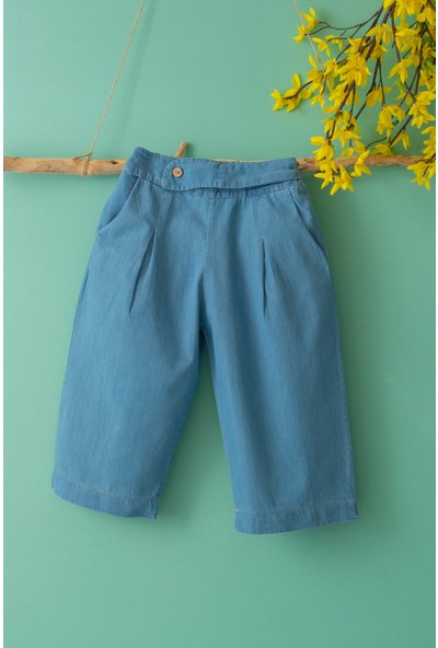 Cigit Düğmeli Geniş Paça Kot Pantolon