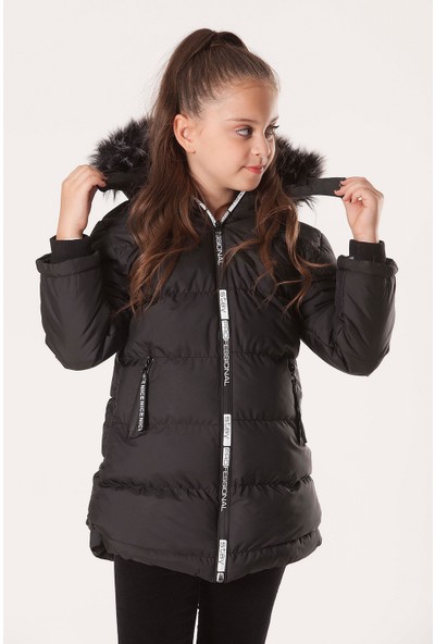 Le Ville Yakası Suni Kürklü Kapüşonlu Şişme Mont Kız Çocuk MONT 5765020