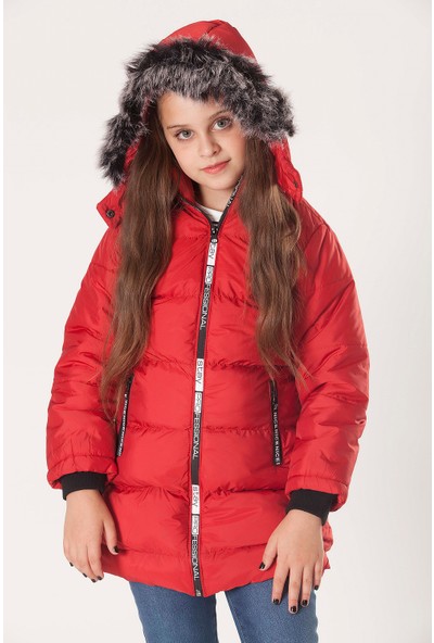 Le Ville Yakası Suni Kürklü Kapüşonlu Şişme Mont Kız Çocuk MONT 5765020