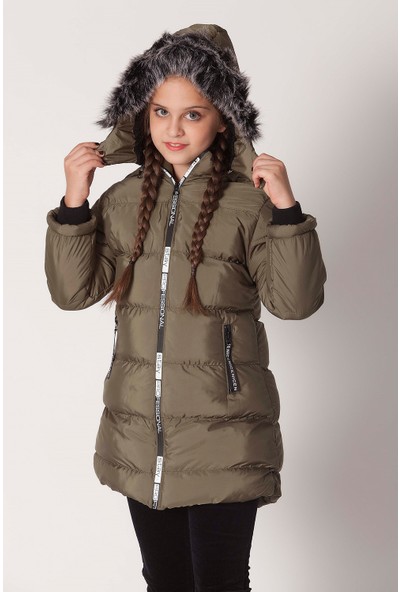 Le Ville Yakası Suni Kürklü Kapüşonlu Şişme Mont Kız Çocuk MONT 5765020