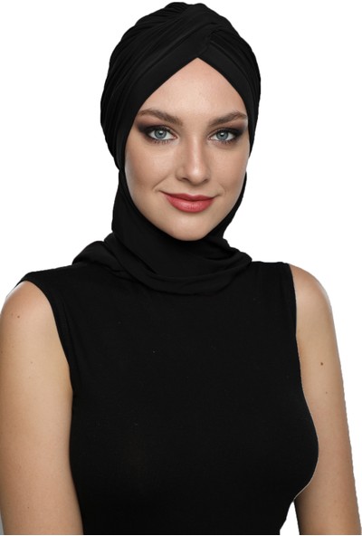 Fidan Bone Çapraz W Atkılı Hazır Türban Tesettür Bone