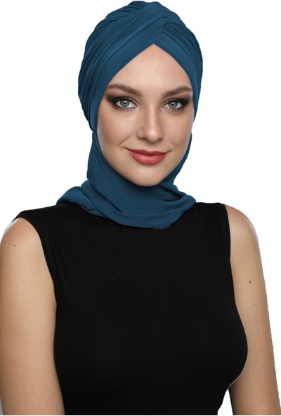Fidan Bone Çapraz W Atkılı Hazır Türban Tesettür Bone
