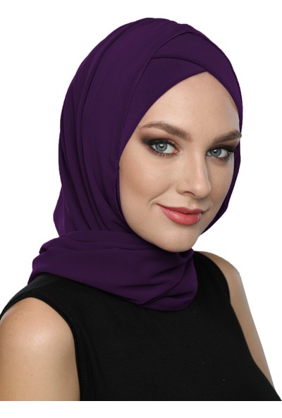 Fidan Bone Şallı Takmatik Sade Hazır Bone