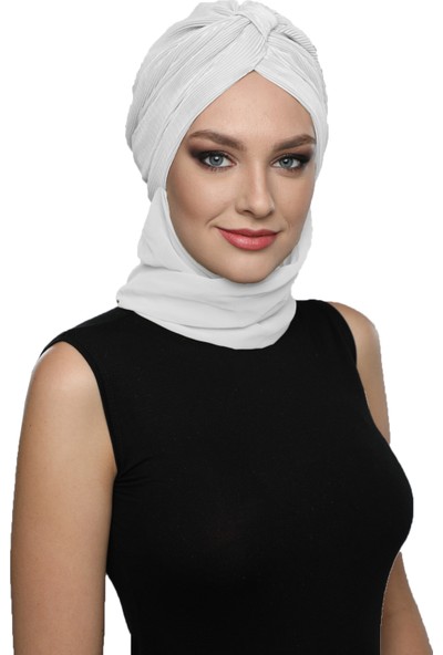 Fidan Bone Çapraz Plise Bantlı Atkılı Astarlı Hazır Bone